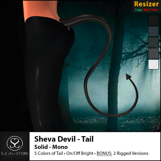 Second Life Marketplace - SaCaYa - Sheva Devil - Tail - Solid - Mono